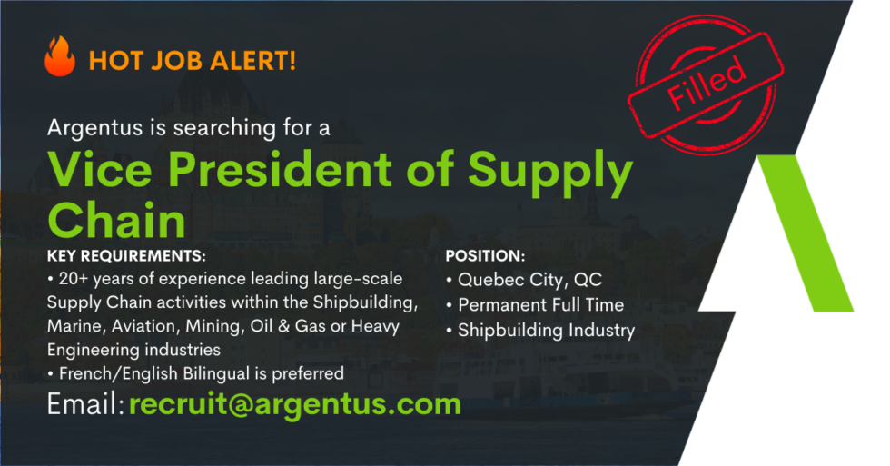 FILLED: Vice President of Supply Chain - Argentus